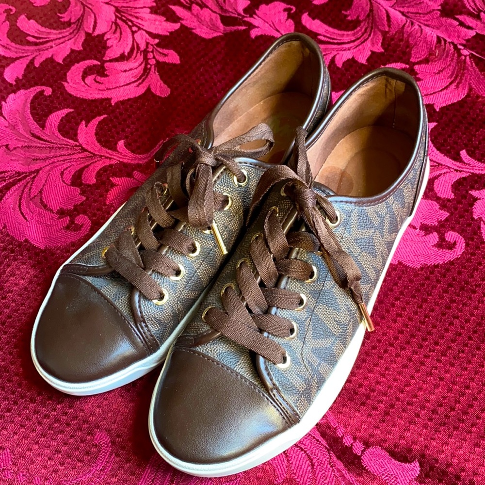 Mk Michael Kors Logo Print Sneakers - Gem